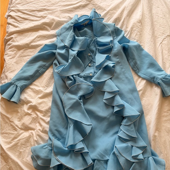 Ike Clark | Dresses | Rare Vintage Ike Clark 2 Piece Long Sleeve Blue ...